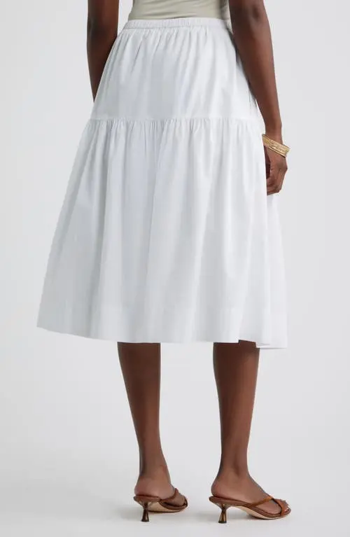 Caslon Drop Waist Poplin Midi Skirt
