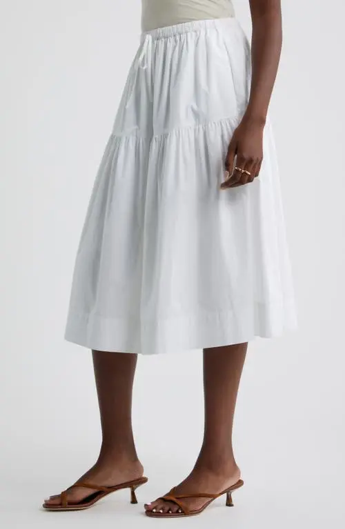 Caslon Drop Waist Poplin Midi Skirt
