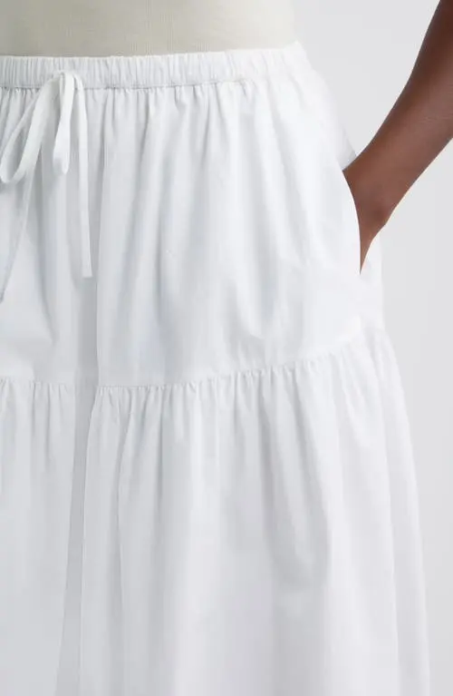 Caslon Drop Waist Poplin Midi Skirt