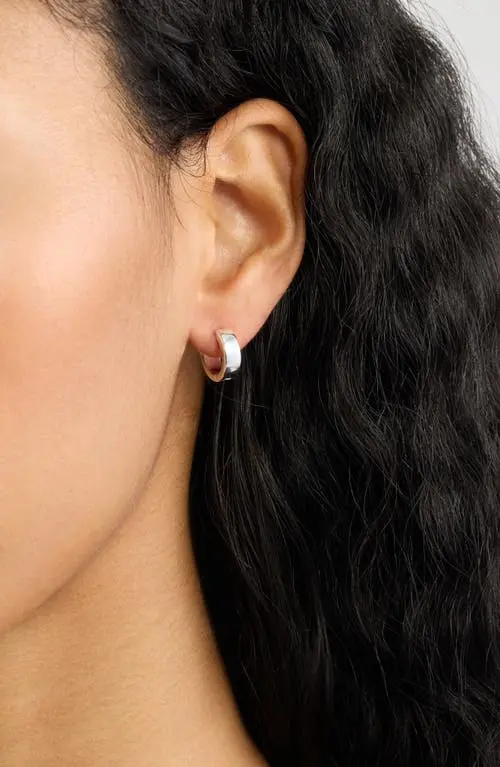 OPEN EDIT Set Of Two Huggie Hoop Earrings - Silver