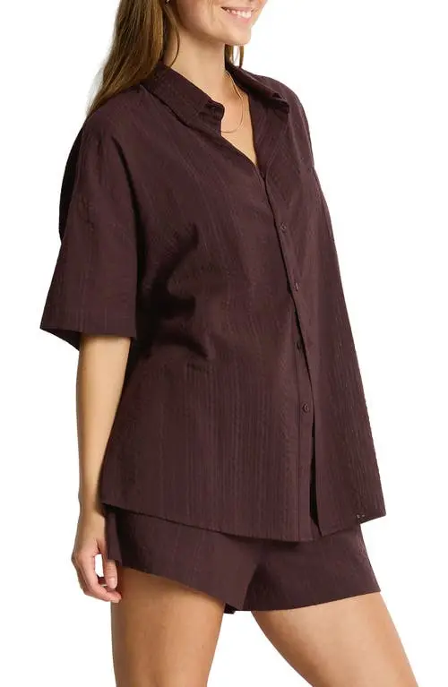 SEA LEVEL Cotton Cover-up Shirt