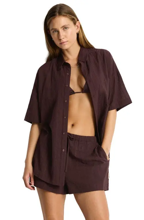 SEA LEVEL Cotton Cover-up Shirt