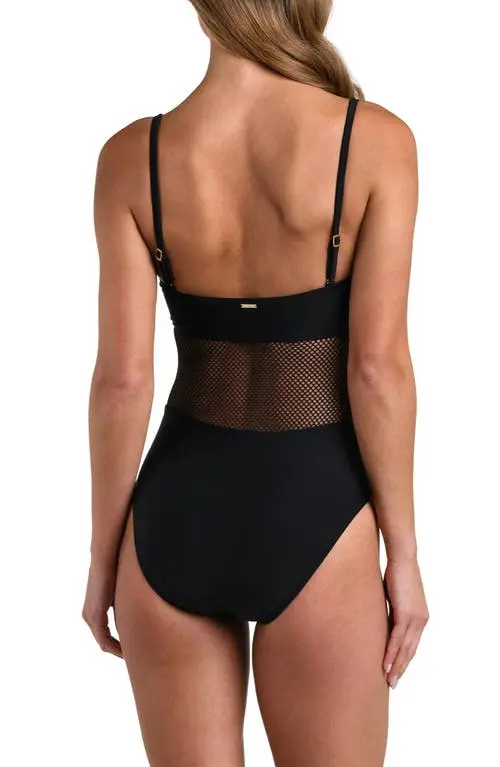 L'Agence Tory Belted One-piece Swimsuit