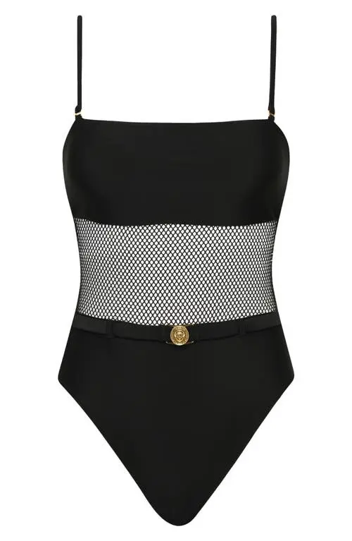 L'Agence Tory Belted One-piece Swimsuit
