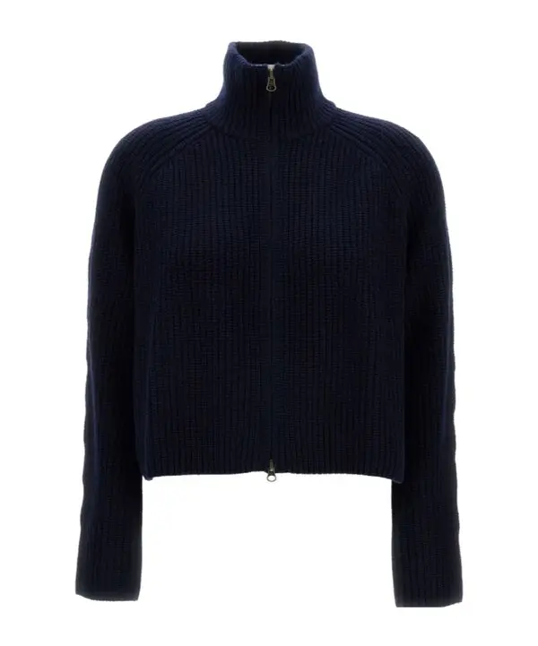 LISA YANG High-neck Zip Cardigan - Blue