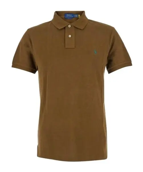 Polo Ralph Lauren Logo Embroidered Short-sleeved Polo Shirt - Brown