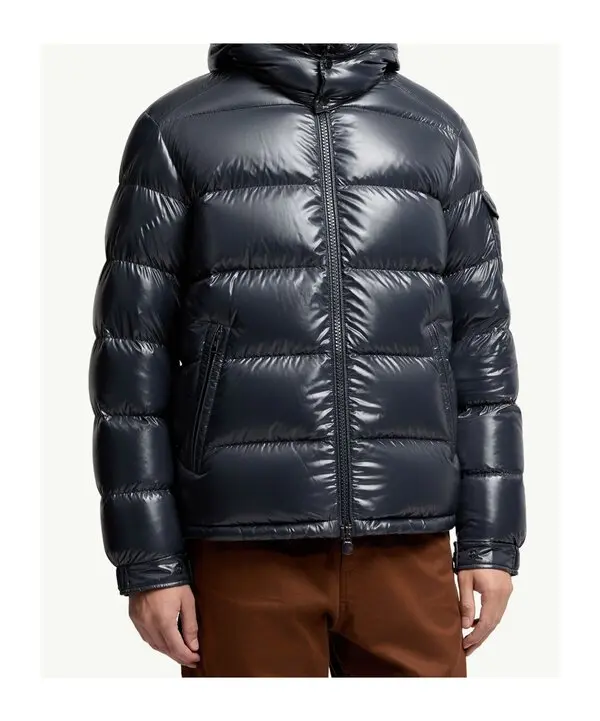 Moncler Maya Zip-up Hooded Jacket - Navy Blue