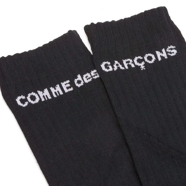 Comme Des Garçons Logo Lettering Ribbed Socks