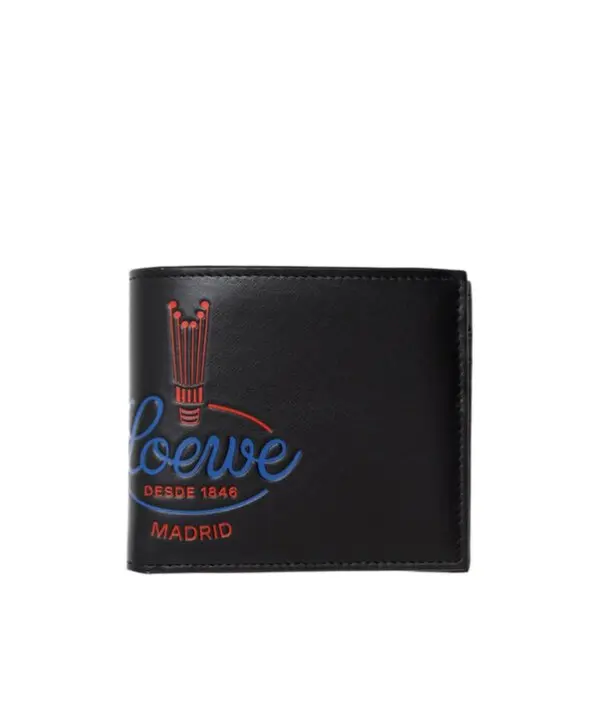 Loewe Crown Bifold Wallet - Black