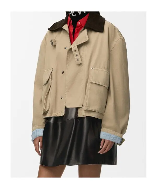 Loewe Buckled Cropped Jacket - Light Brown
