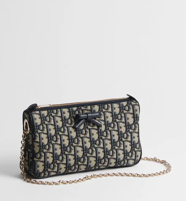 Dior Oblique Bow Pouch With Chain