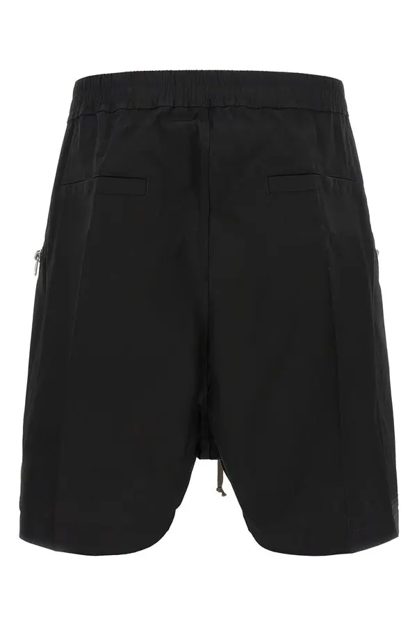 Rick Owens Cotton Poplin Drawstring Zip Detail Bermuda Shorts