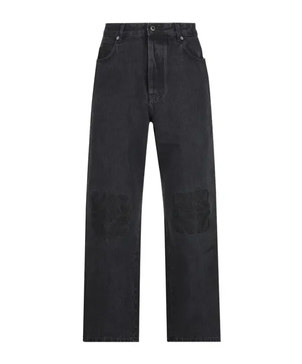 Loewe Embroidered Wide-leg Jeans