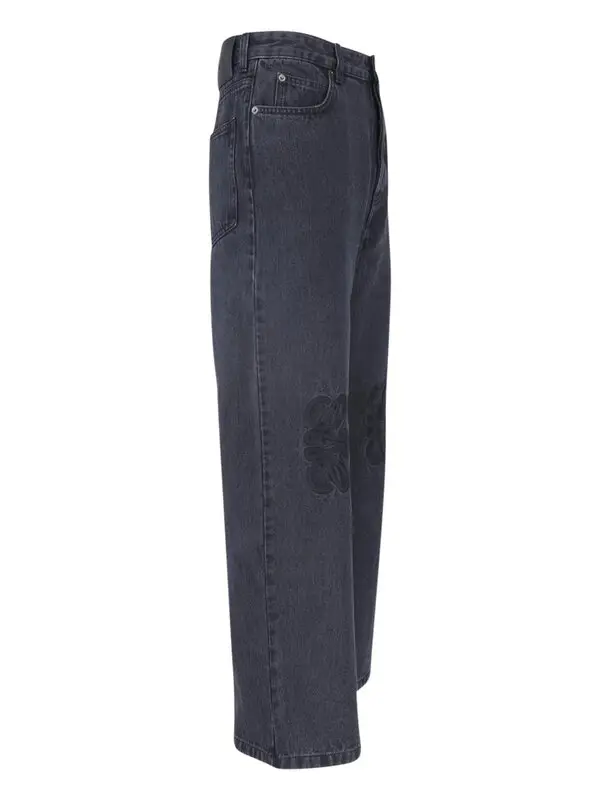 Loewe Embroidered Wide-leg Jeans
