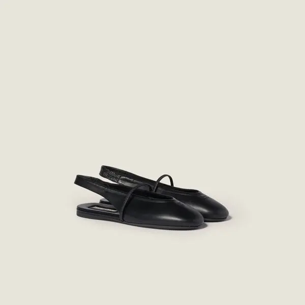 Miu Miu Leather Slingback Ballerinas