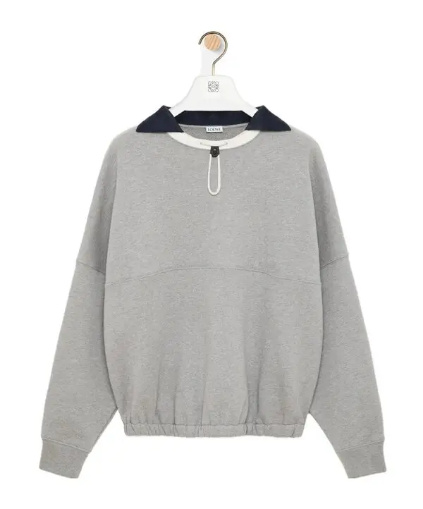 Loewe Medium-weight Fleece Sweatshirt With Embroidery - Grey