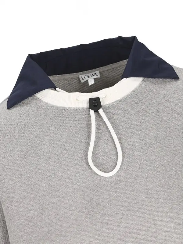 Loewe Medium-weight Fleece Sweatshirt With Embroidery - Grey