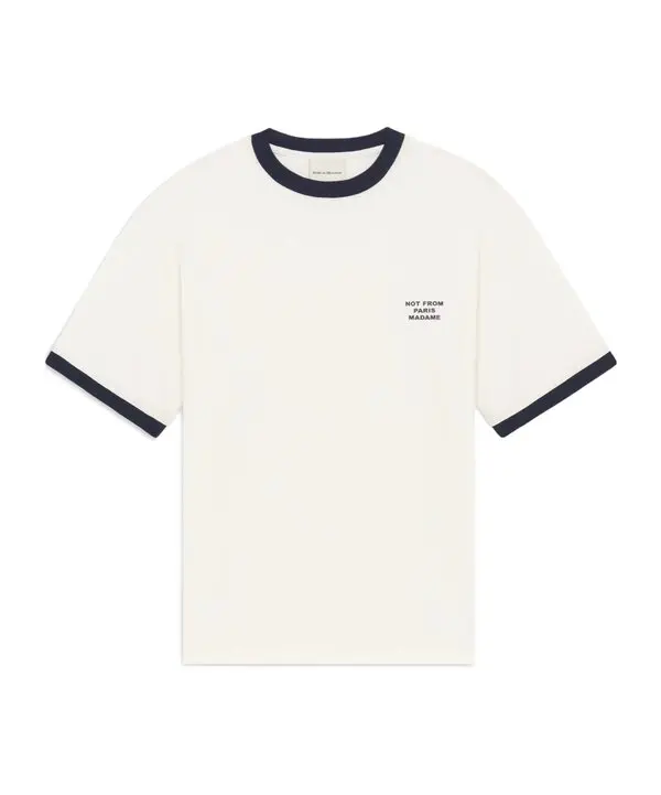 Drole De Monsieur Drôle De Contrast Trim Slogan T-shirt - White