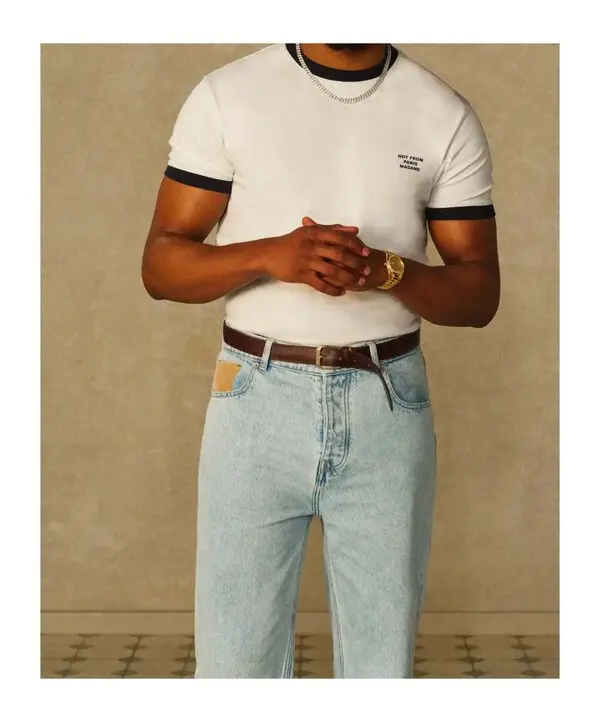 Drole De Monsieur Drôle De Contrast Trim Slogan T-shirt - White