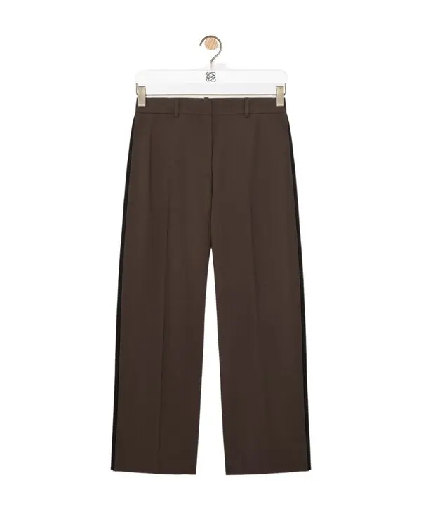 Loewe Wool-blend Casual Trousers With Belt Loops - Brown