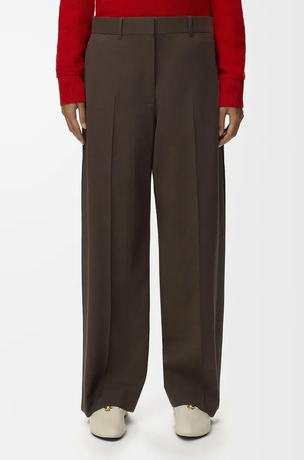 Loewe Wool-blend Casual Trousers With Belt Loops
