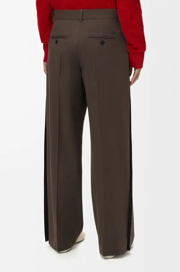 Loewe Wool-blend Casual Trousers With Belt Loops