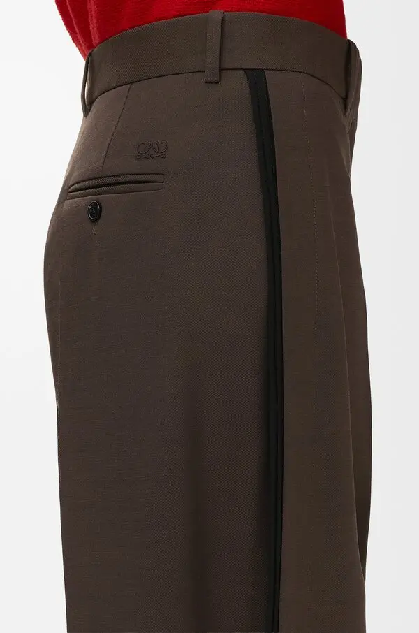 Loewe Wool-blend Casual Trousers With Belt Loops