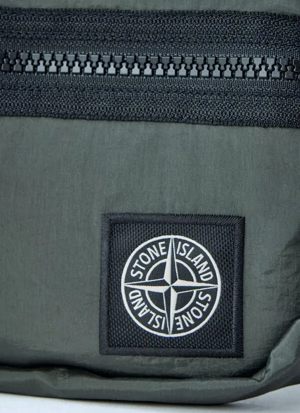 Stone Island Logo Zip Belt Bag - Moss Green