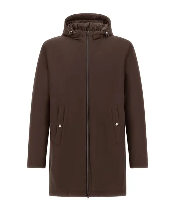 Herno Zip-up Hooded Parka - Dark Brown