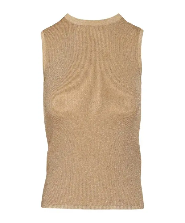 Max Mara Studio Sante Ribbed Knitted Top - Nude