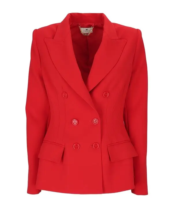 Elisabetta Franchi Fitted Double-breasted Blazer - Red