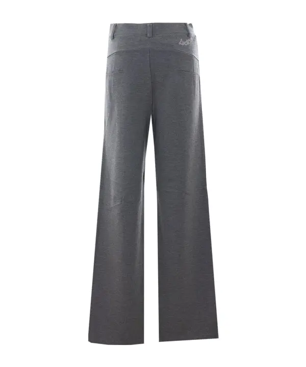 Liu Jo Rhinestone Logo Wide-leg Pants