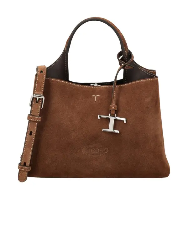 TOD'S T Timeless Suede Tote Bag
