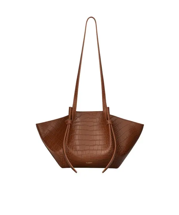 Yuzefi Mochi Embossed Sierra Leather Bag - Brown