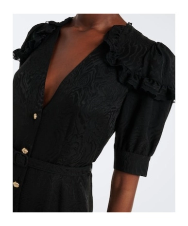 Alessandra Rich Belted Silk Jacquard Midi Dress