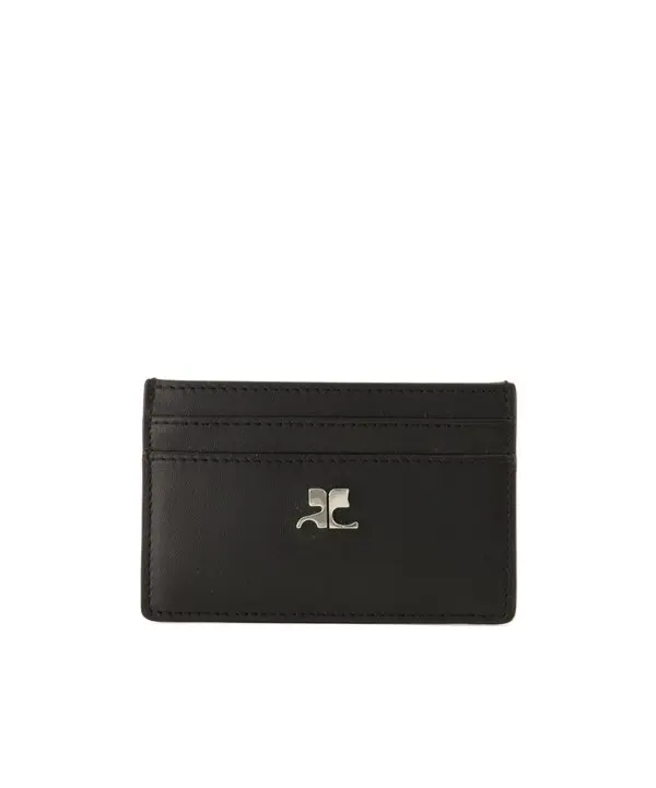 COURREGES Ac Logo-plaque Leather Cardholder - Black