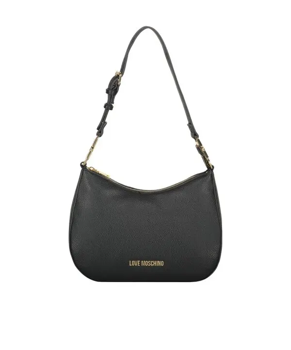 Moschino Curved Zip Shoulder Bag - Black