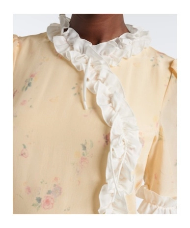 Alessandra Rich Floral Ruffled Silk Midi Dress