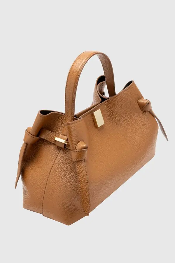Yuzefi Gyoza Bag In Hazel Pebble Grained Leather - Brown