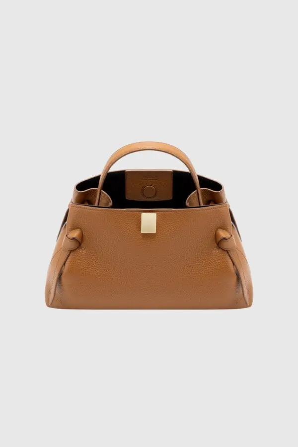 Yuzefi Gyoza Bag In Hazel Pebble Grained Leather - Brown
