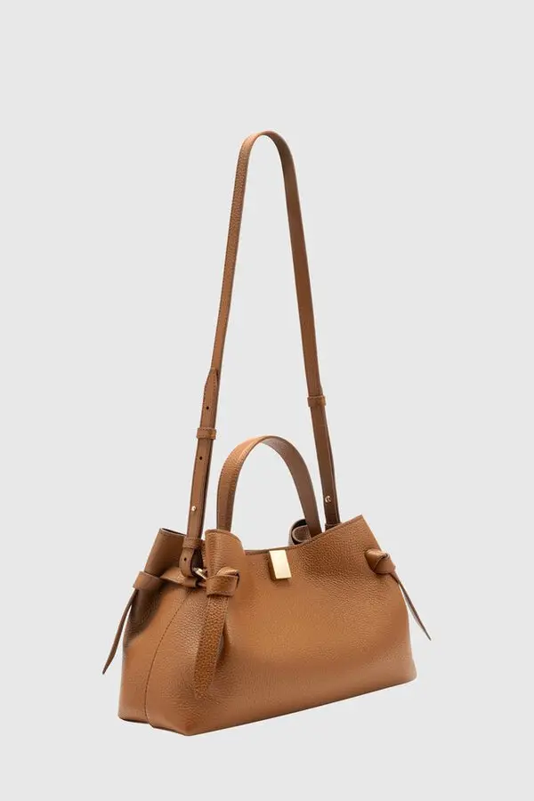 Yuzefi Gyoza Bag In Hazel Pebble Grained Leather - Brown