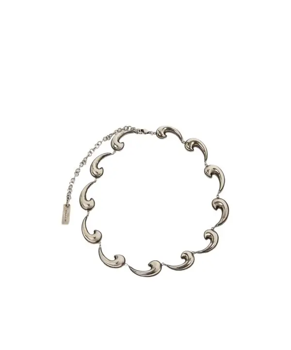 Etro Curved-link Necklace With Paisley Motif - Silver