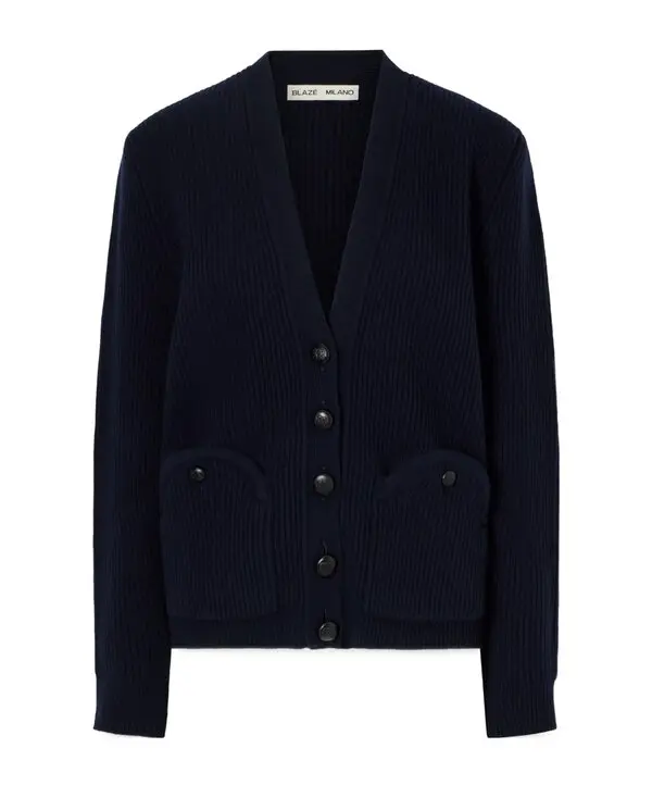 BLAZÉ MILANO V-neck Knit Cardigan - Black