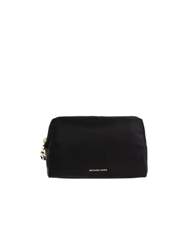 Michael Kors Zippered Makeup Bag With Logo Detail - Black