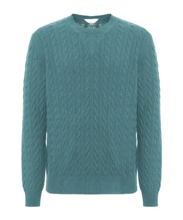 Malo Crew Neck In Luxury Cashmere - Aqua