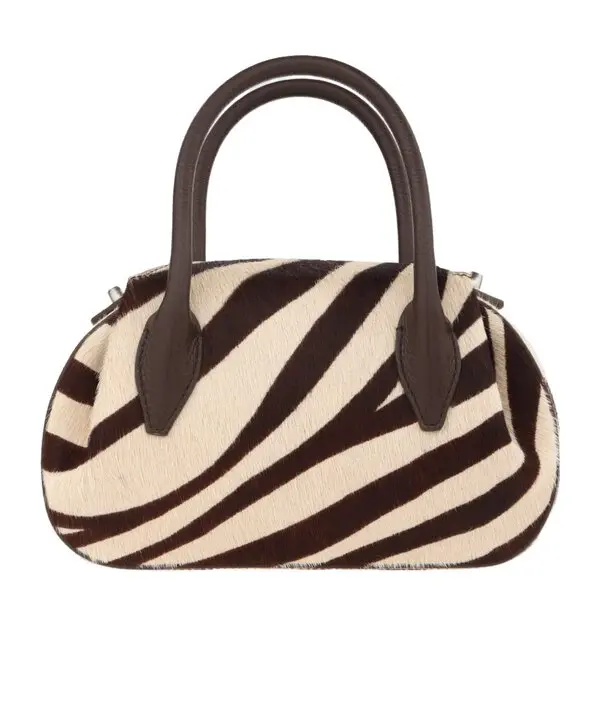Yuzefi Zebra Print Mini Shoulder Bag - Nude