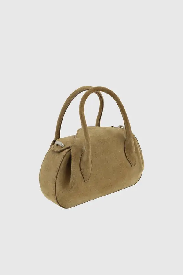 Yuzefi Mini Oyster Duffle Suede Handbag - Green