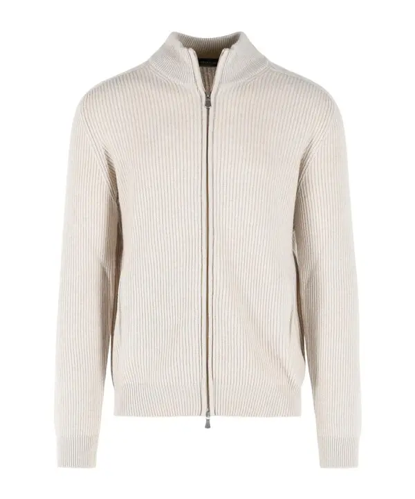 GRAN SASSO Stand-collar Zip-up Cardigan