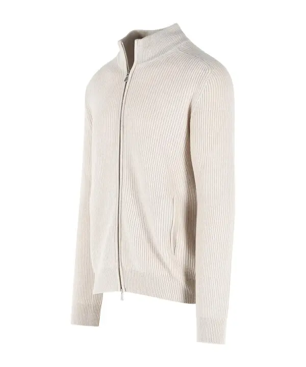 GRAN SASSO Stand-collar Zip-up Cardigan