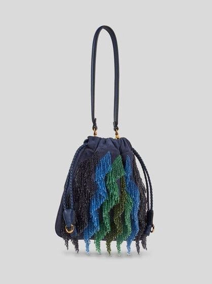 Etro Small Suede Kalispera Bag With Multicoloured Beads